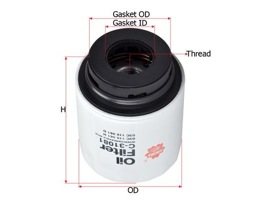 Фильтр масляный SAKURA C31081 купить на OZON по низкой цене (2811133218)