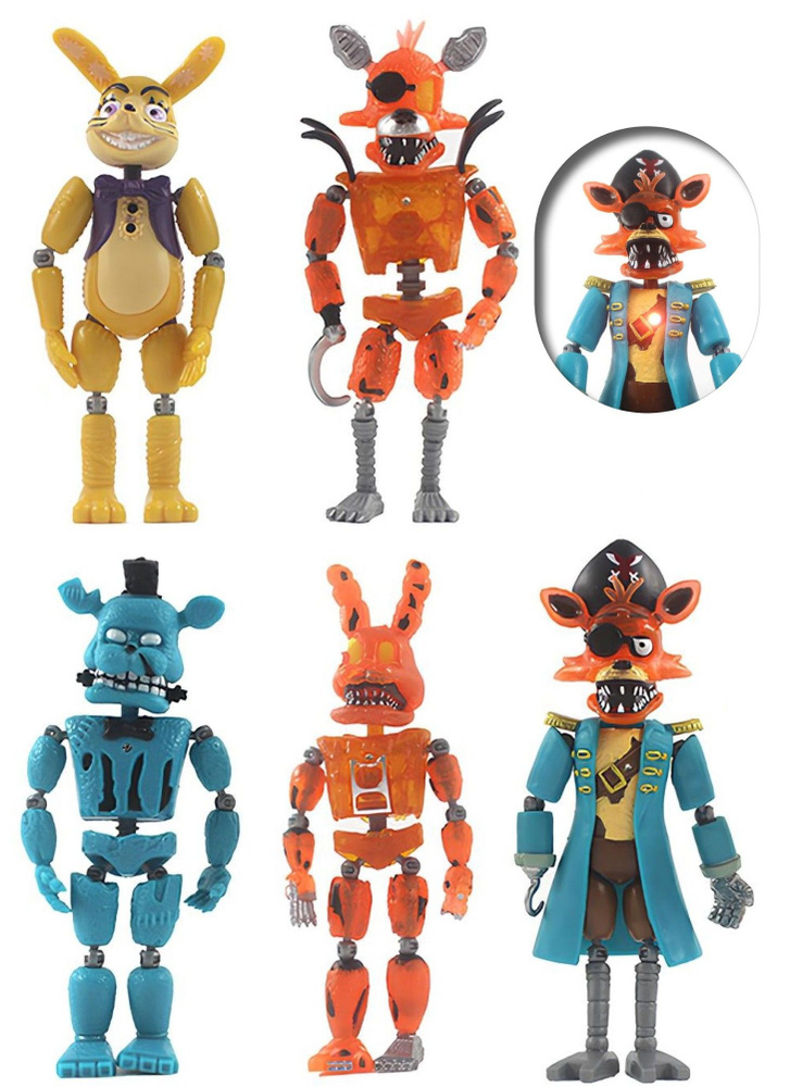 Эксклюзивный набор 5 разборных аниматроников FNAF 14 см со световыми ...