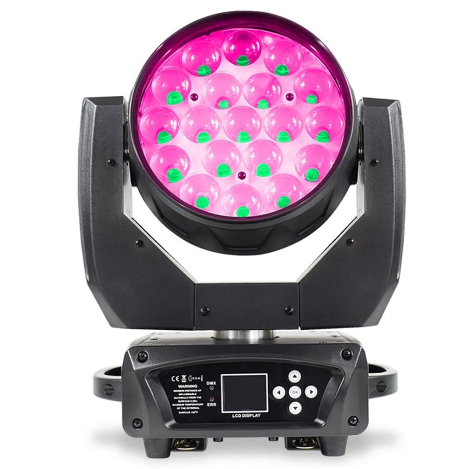 Головной фонарь LED 19x15 Вт RGBW 4en1 с лучом/промывкой/увеличением ...
