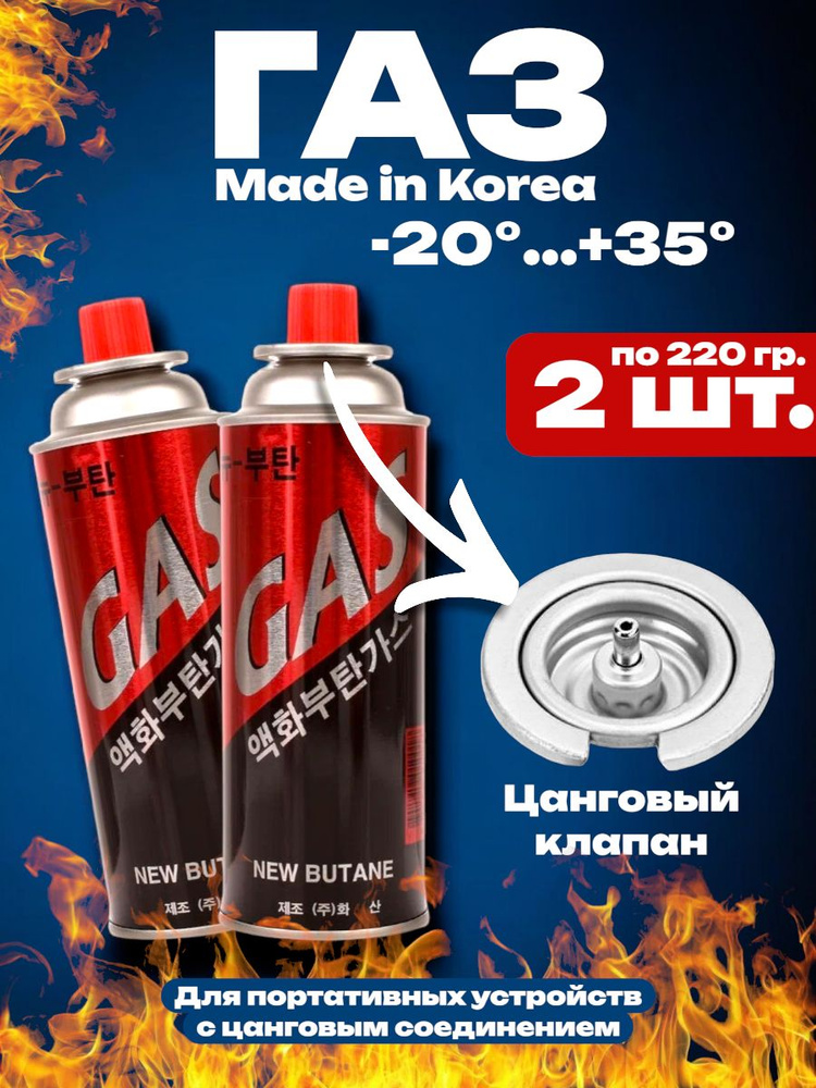 GAS Korea для портативных устройств с цанговым соединением 220 гр. (2 ...
