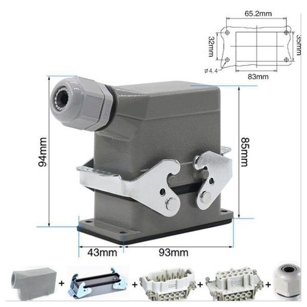 Прямоугольные сверхмощные разъемы HDC HE 10 Core Pin 16A 500V ...