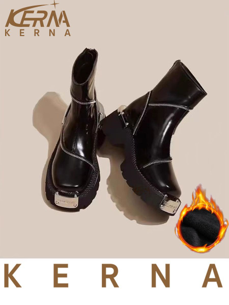 Ботильоны Женский KERNA черный, металл, размер 40 Демисезон Без застёжки Толстый каблук ...