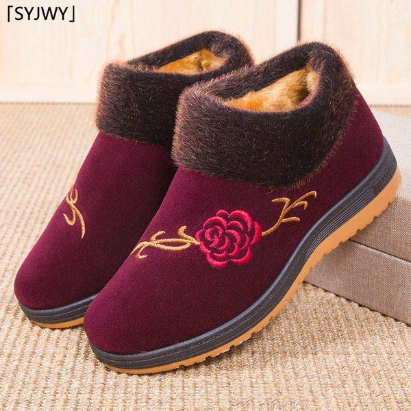 Сноубутсы Женский SYJWY рыжий Велюр искусственный Зима Без застёжки Бахрома Стандартный низкий ...