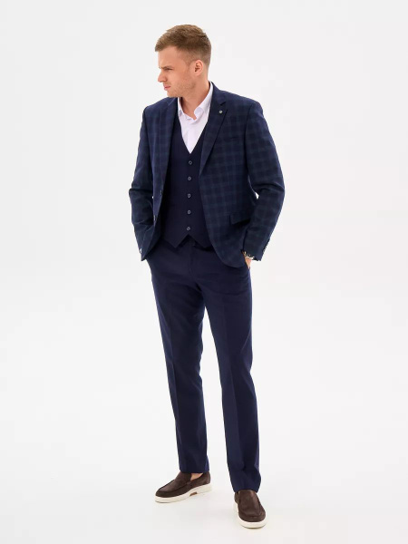 Костюм классический Мужской Daniel Tussi Вечерний/праздничный синий, размер 54 Шерсть, Вискоза ...