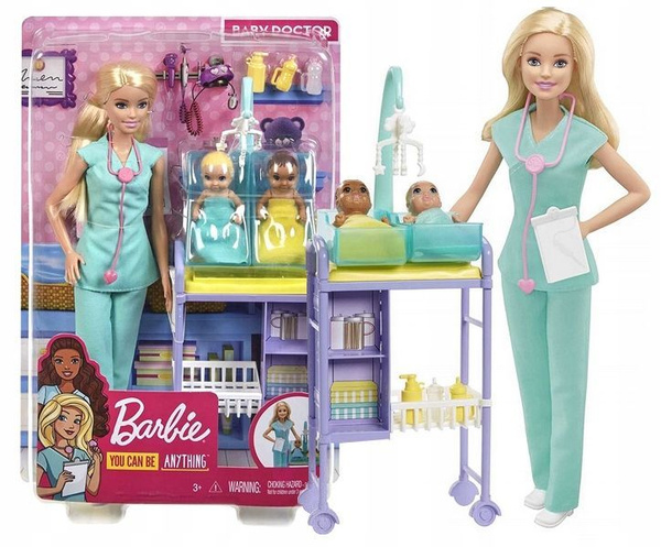 Кукла Mattel Barbie - Игровой набор Доктор с куклой блондинкой, 2 ...