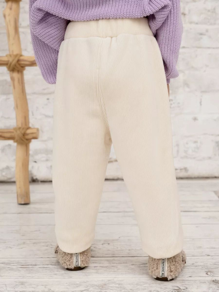 Брюки утепленные Девочки, Мальчики REGI STORE прямые молочный, бежевый Полиэстер, Вельвет ...