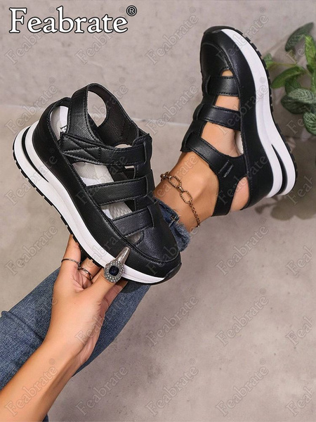 Сандалии Женский Feabrate, размер 36 Резина Круглый нос, Маломерит R (средняя) Лето Россия ...