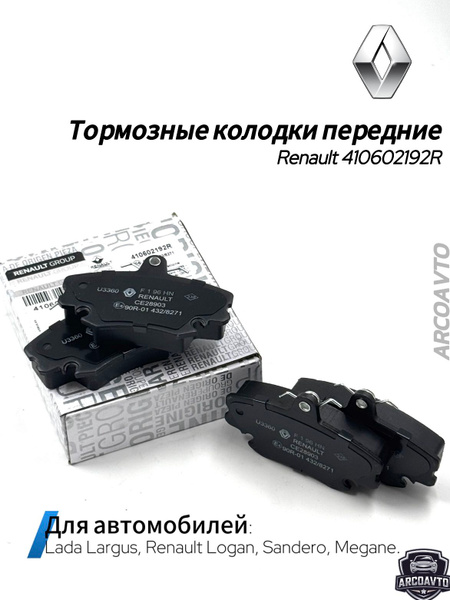 Тормозные колодки передние RENAULT для LADA Largus 8кл, Renault Logan ...