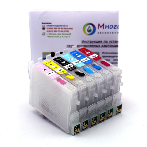 Комплект картриджей МногоЧернил Re-481-486 auto k078, Набор CMYK LcLm ...