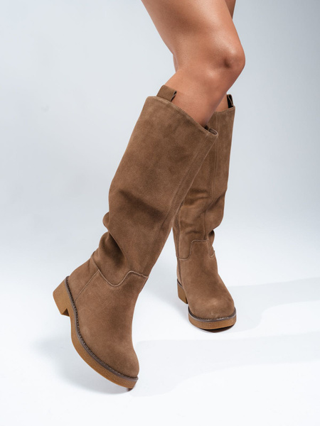 Сапоги Женский PINkote, размер 38 рыжий Зима 7 Стандартный низкий (до 4 см) Молния купить c ...