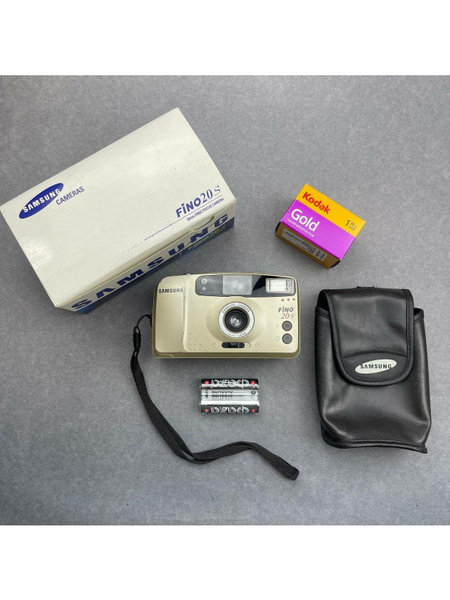 Винтажный пленочный фотоаппарат Samsung Fino 20s, с фотопленкой Kodak ...