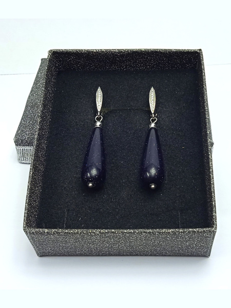 Серьги с авантюрином AV Jewelry ручной работы в подарочной коробочке ...