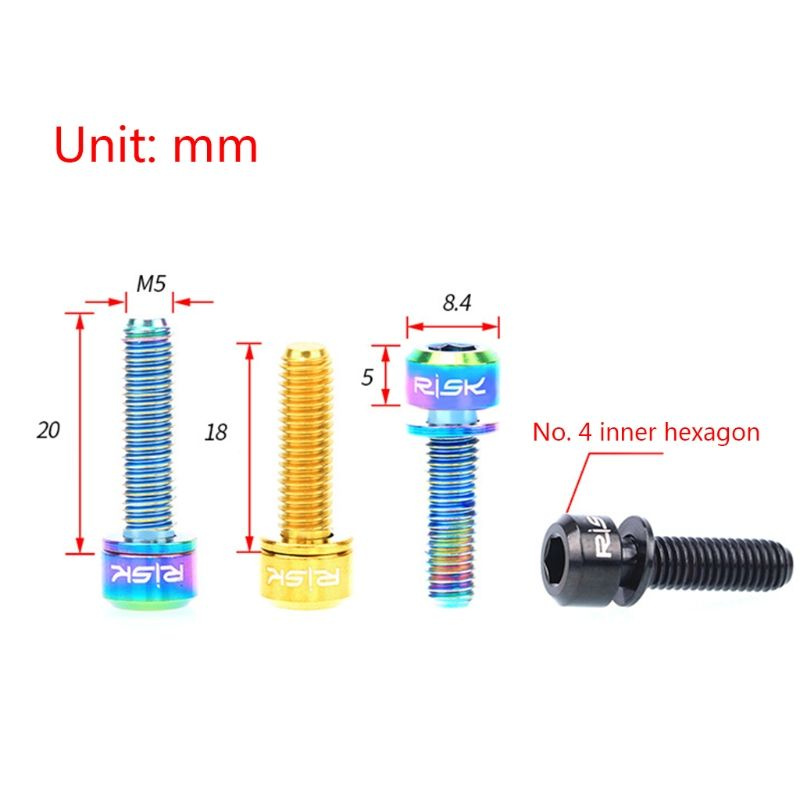 Винты для руля из титана M5x18/20 с шайбами - титановый купить на OZON ...