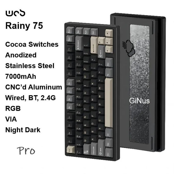 Игровая клавиатура беспроводная Rainy75 Pro, Английская раскладка ...