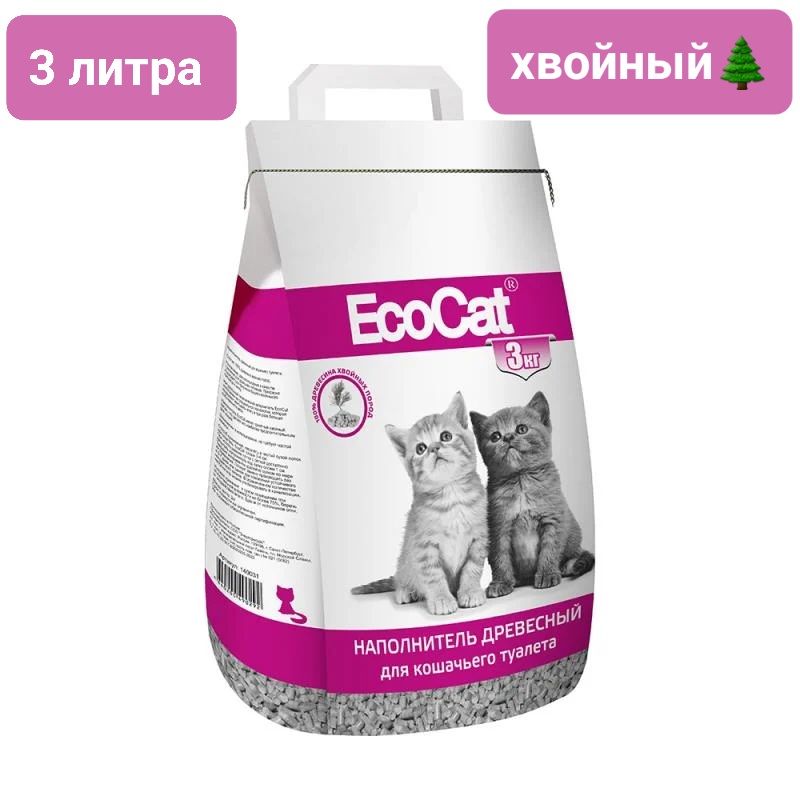EcoCat Наполнитель Древесный Впитывающий Хвойный 3000г. купить на OZON ...