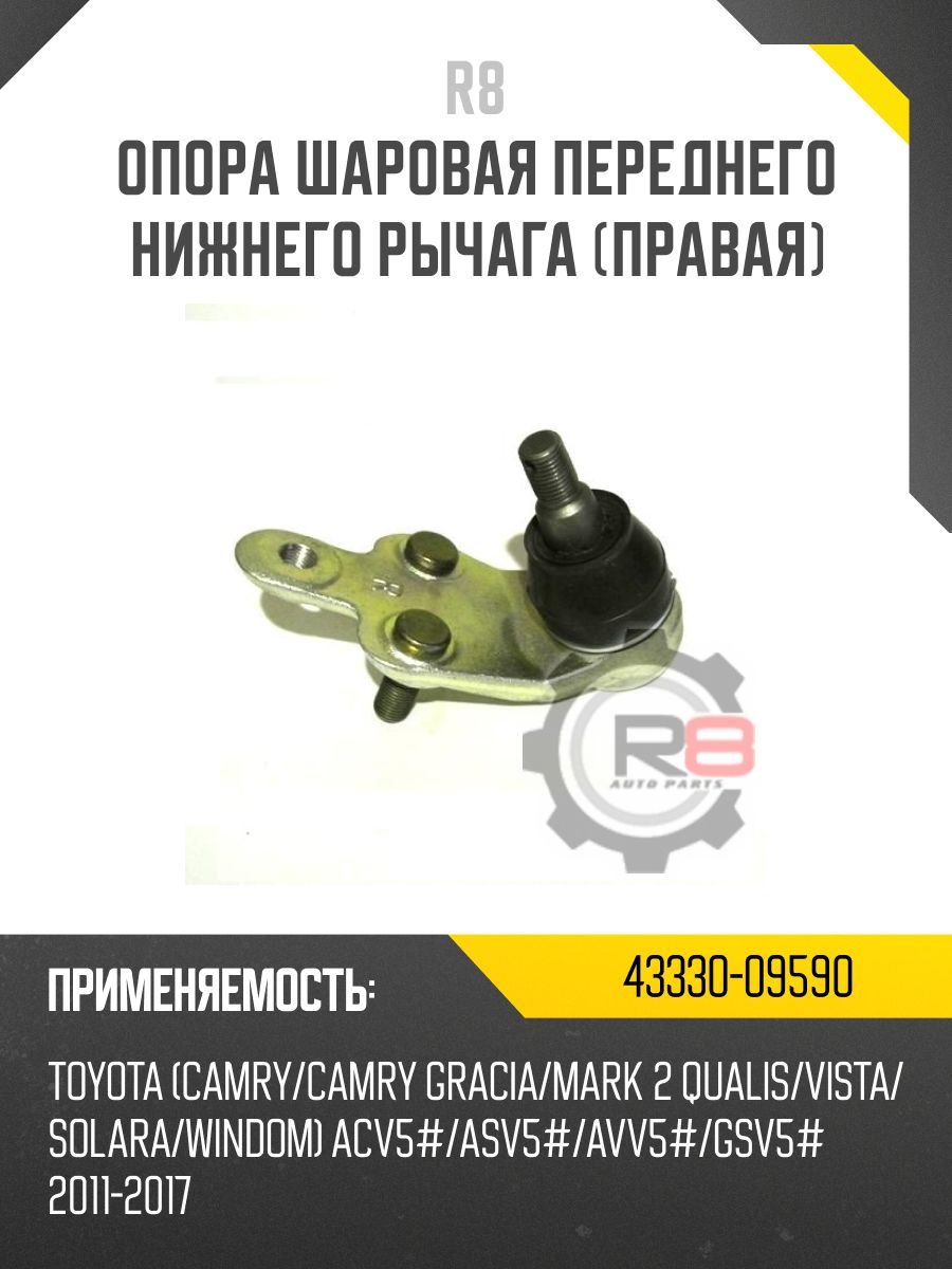 Опора шаровая переднего нижнего рычага R8 43330-09650 купить на OZON по ...