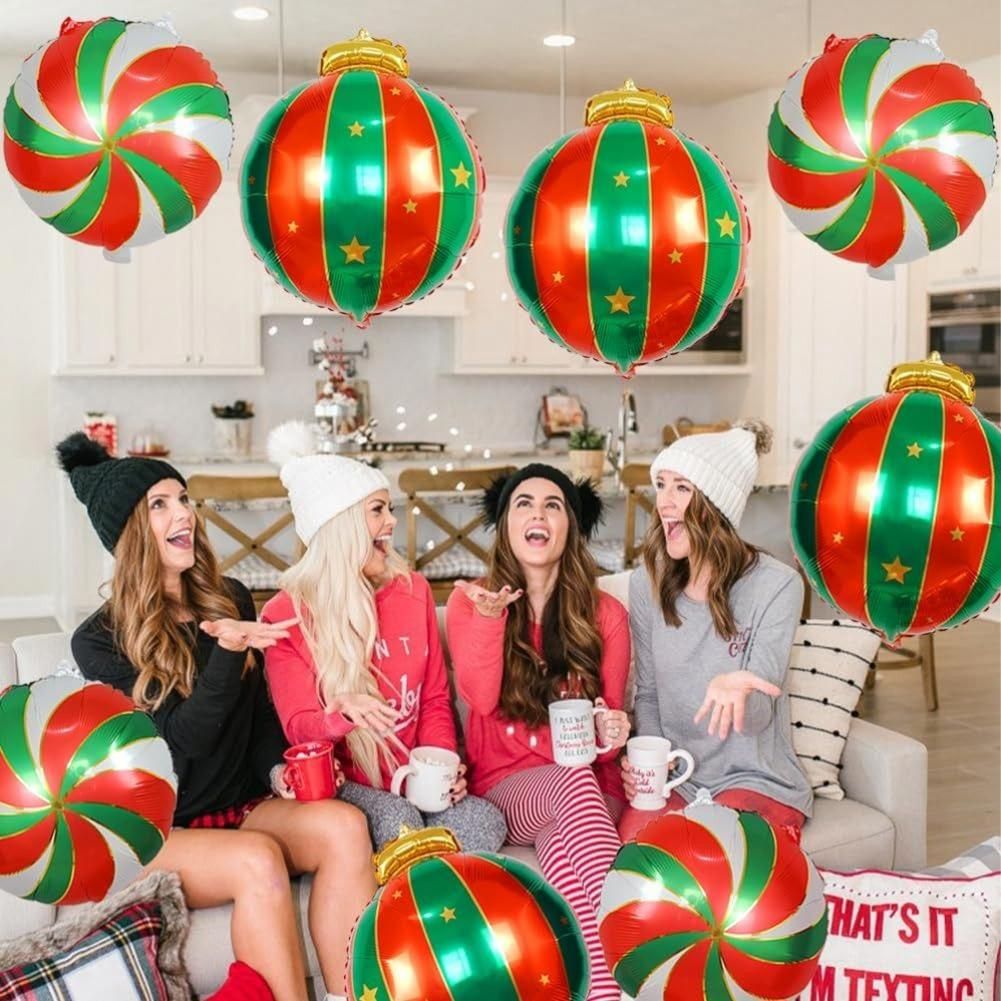 Рождественские и новогодние праздничные украшения,Красные и зеленые ...