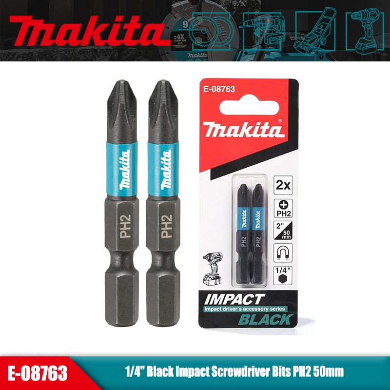 Makita E-08763 PH2 Биты для ударной отвертки 50 мм 1/4'' 2 шт ...