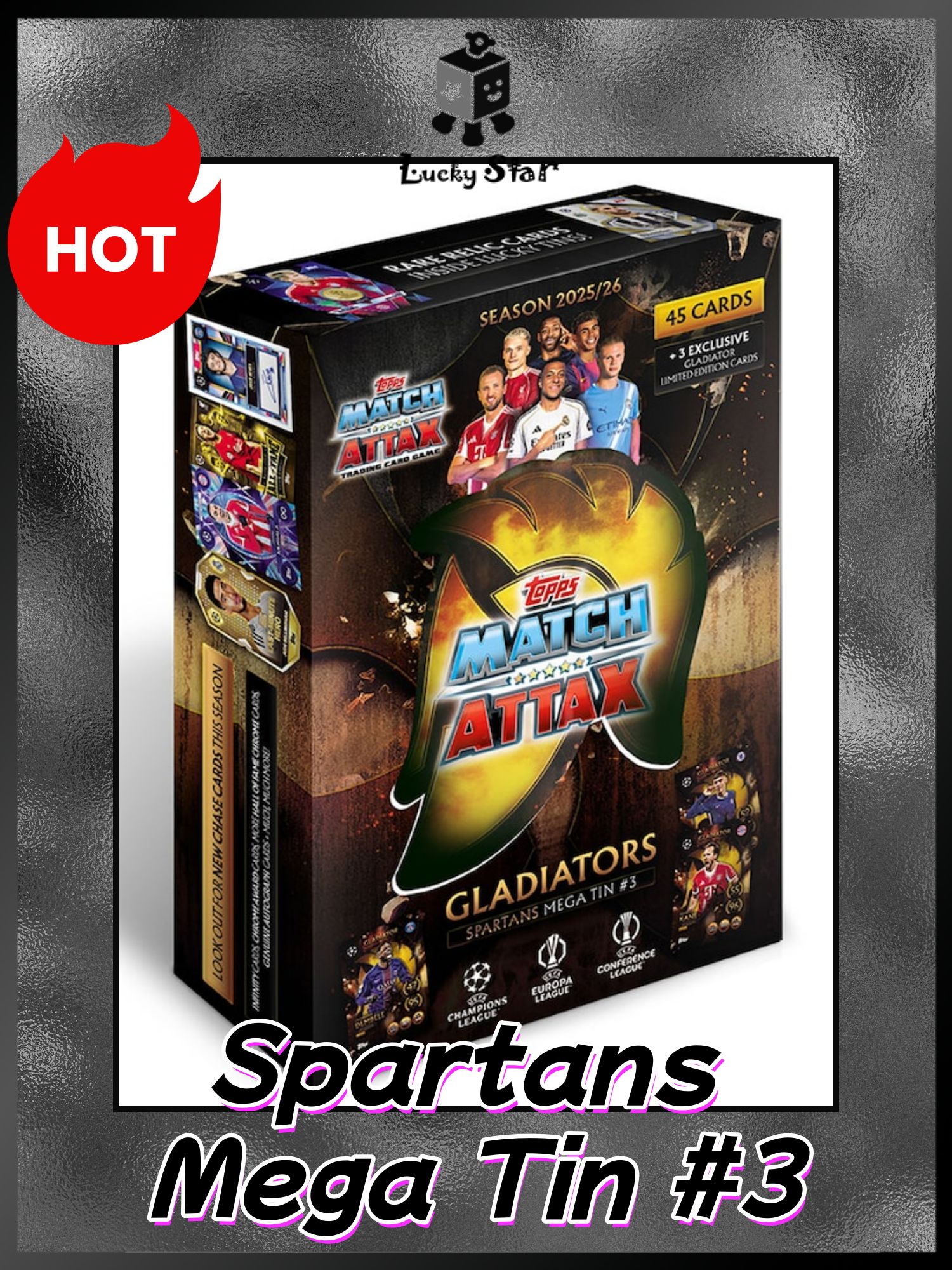 карточка,Topps UCC Match Attax 2025/26 -Spartans Mega Tin #3 ,Contains ...