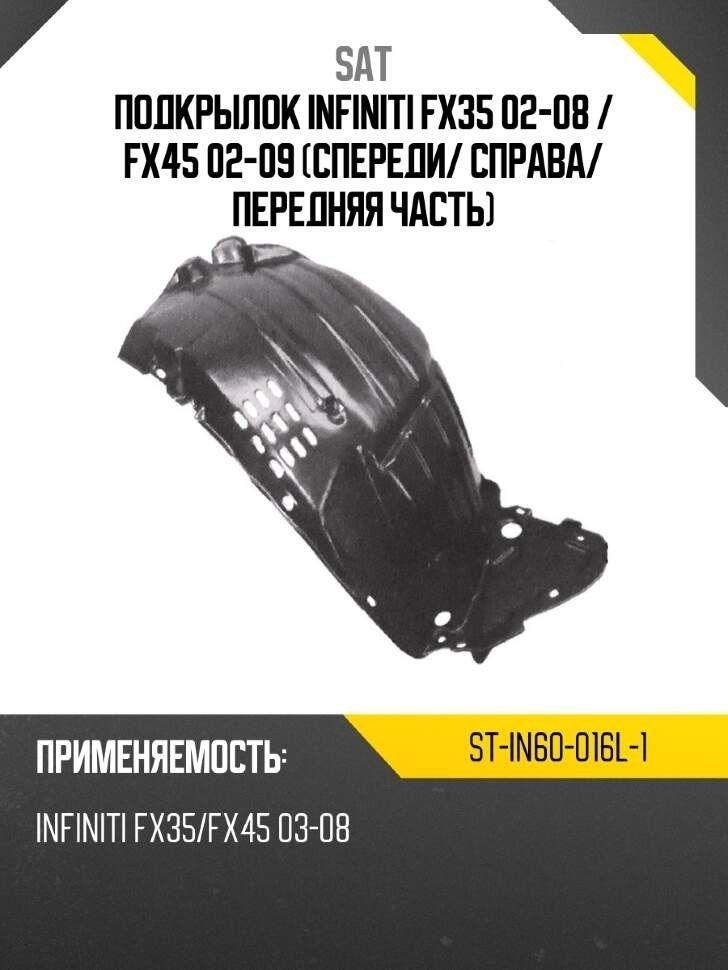 SAT Подкрылок Infiniti FX35 02-08 STIN60016L1купить c доставкой на OZON ...