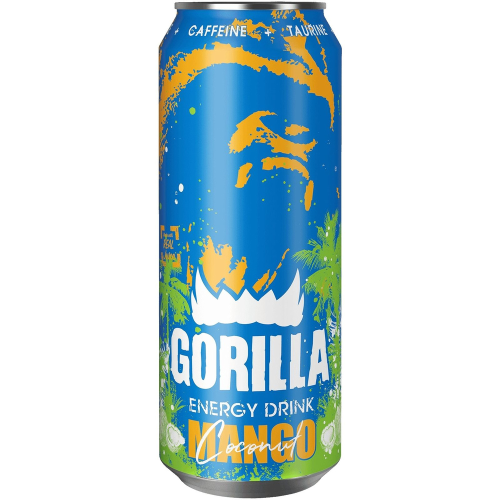 Напиток Gorilla Mango Coconut безалкогольный тонизирующий газированный ...
