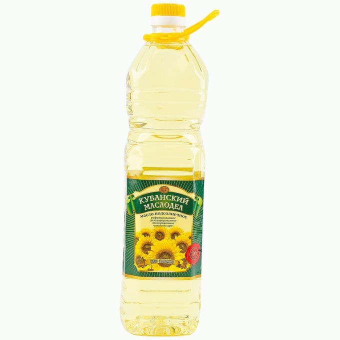 Масло подсолнечное 1 л "Кубанский маслодел" растительное рафинированное ...