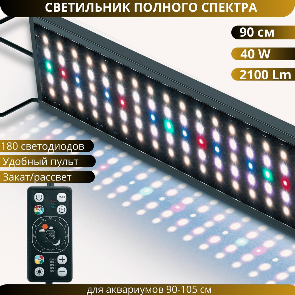 Светильник для аквариума, полный спектр, рассвет/закат, регулировка ...