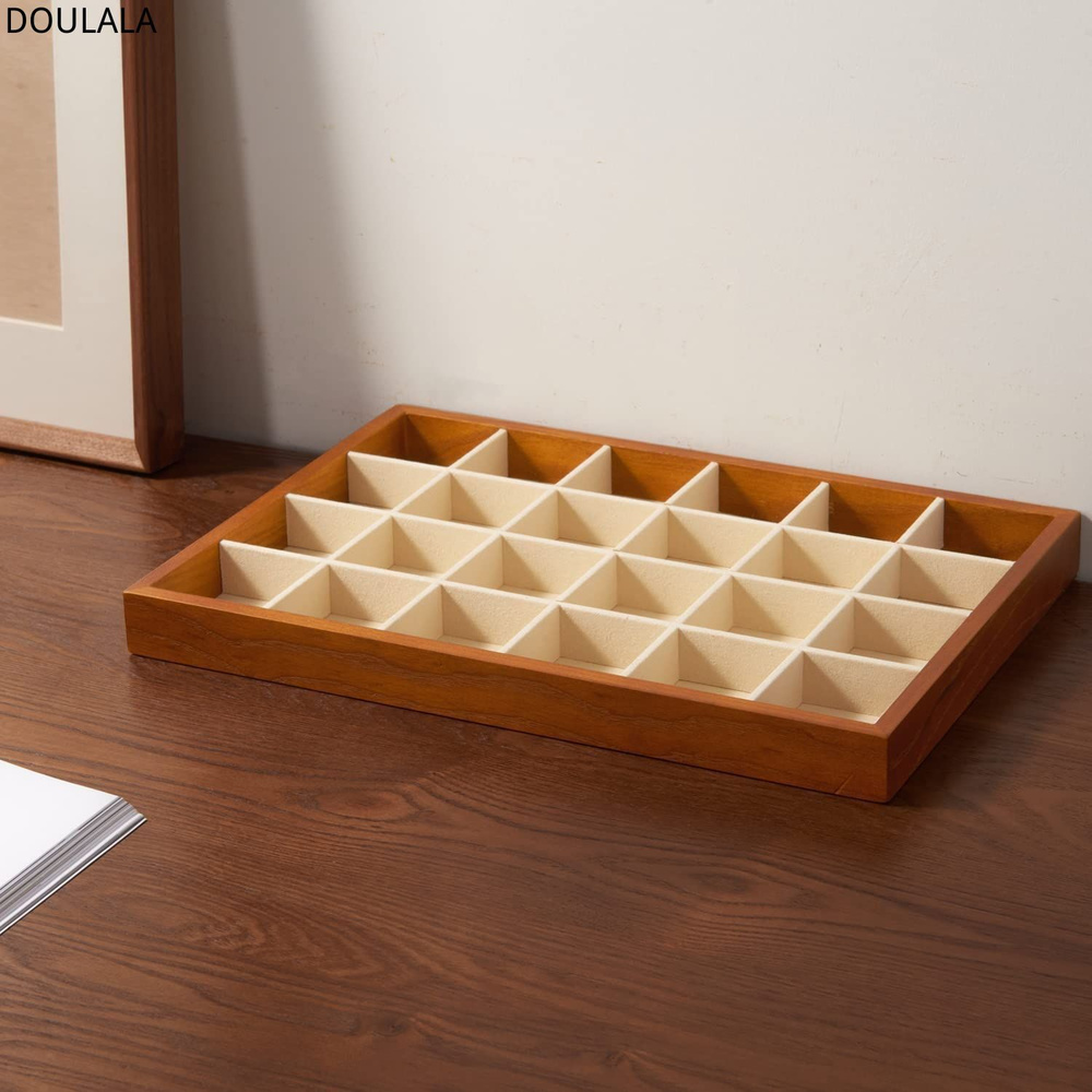 DOULALA Лоток Для Ювелирных Изделий С Деревянными Решетками, Витрина Для Ювелирных Ожерелий, 35 ...