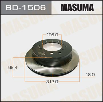 Диски тормозные, комплект 2 штуки. MASUMA BD-1506 для TOYOTA OEM ...