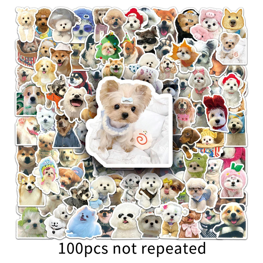 Набор наклеек с собачками - Породистые песики, 100 штук. Стикеры для ...