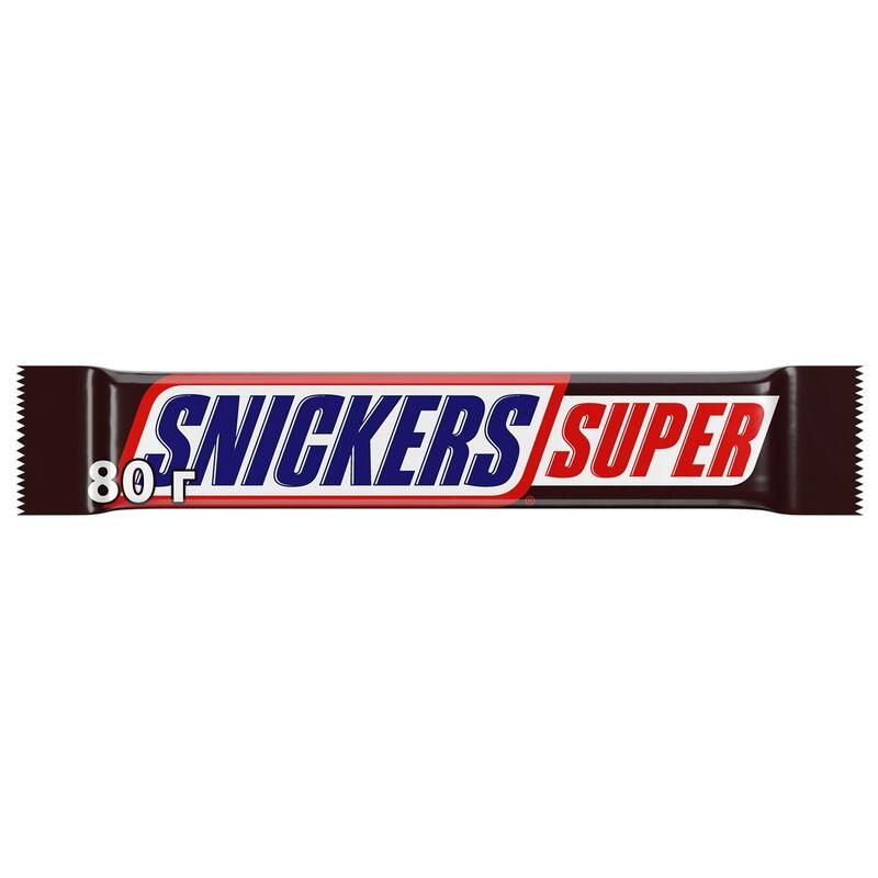Шоколадный батончик Snickers Super 80 г - купить с доставкой по ...