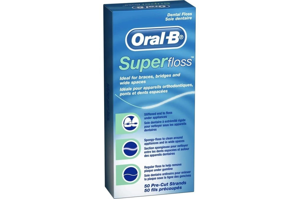 Oral-B Зубная нить Super Floss, 50 шт/уп - купить с доставкой по ...