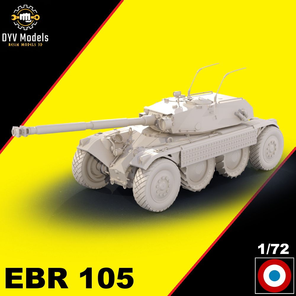Сборная модель французского колёсного танка EBR-105 в 72 масштабе ...