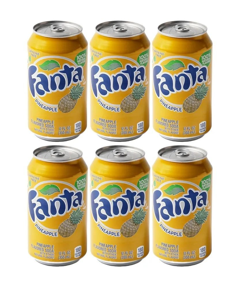 Газированный напиток Fanta Pineapple со вкусом ананаса, 355 мл х 6 шт - купить с доставкой по ...