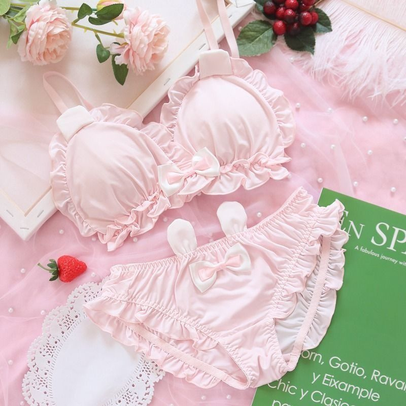 Комплект белья Женский SYJWY розовый Пряжка Полиэфирное волокно Бахрома, Капюшон, размер 85A ...