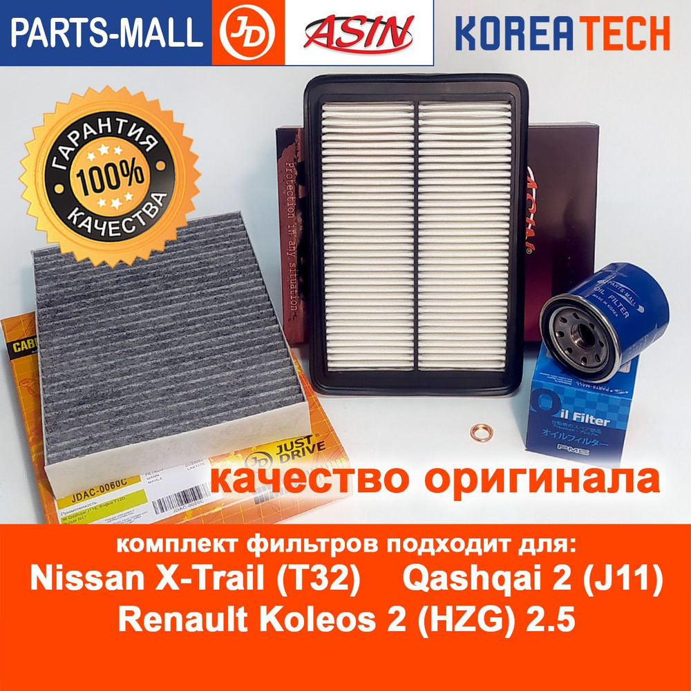 Комплект фильтров для ТО Nissan Qashqai 2 (J11), Nissan X-Trail (T32 ...