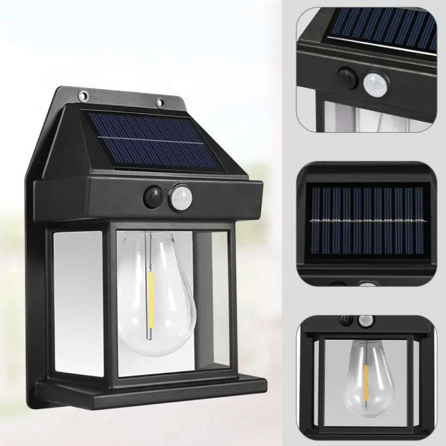 Уличный светодиодный садовый светильник на солнечной батареи с датчиком ...