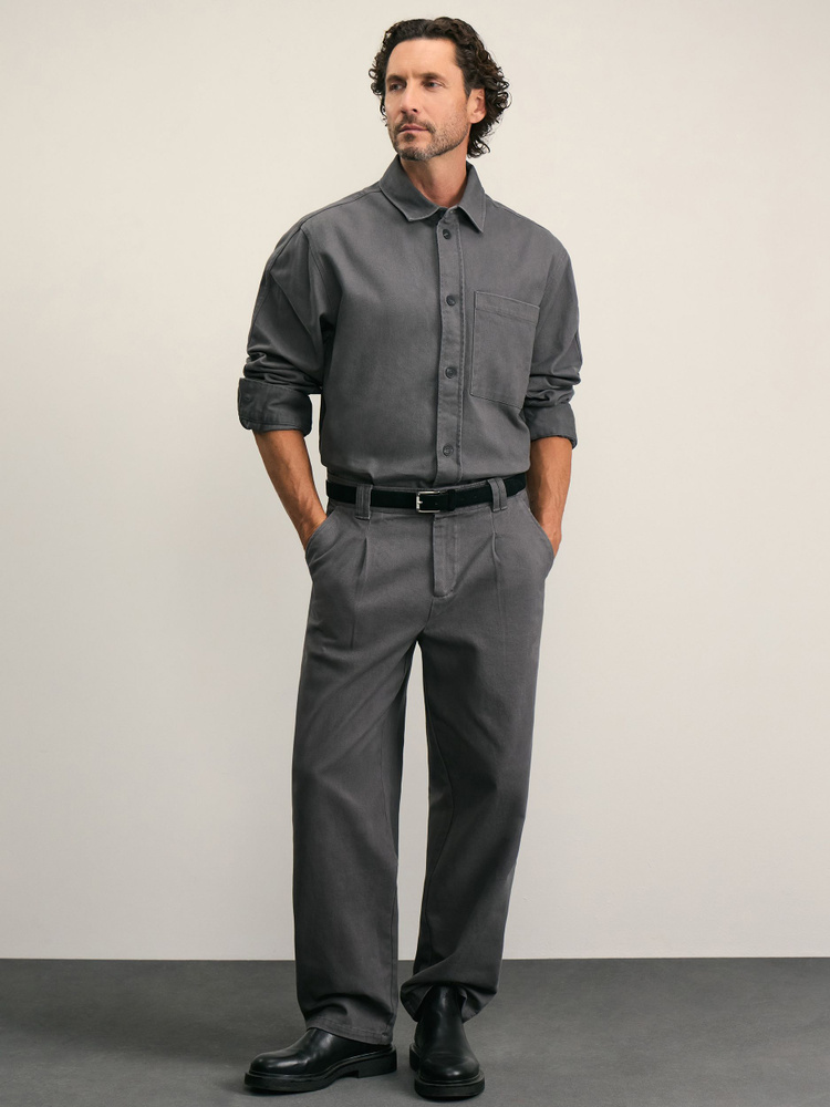 Брюки Мужской Zarina прямые темно-коричневый Хлопок Повседневный, размер 52 Молния прямой ...