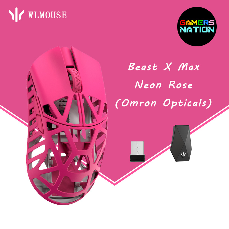 Игровая мышь беспроводная беспроводная BEAST X MAX , темно-розовый ...