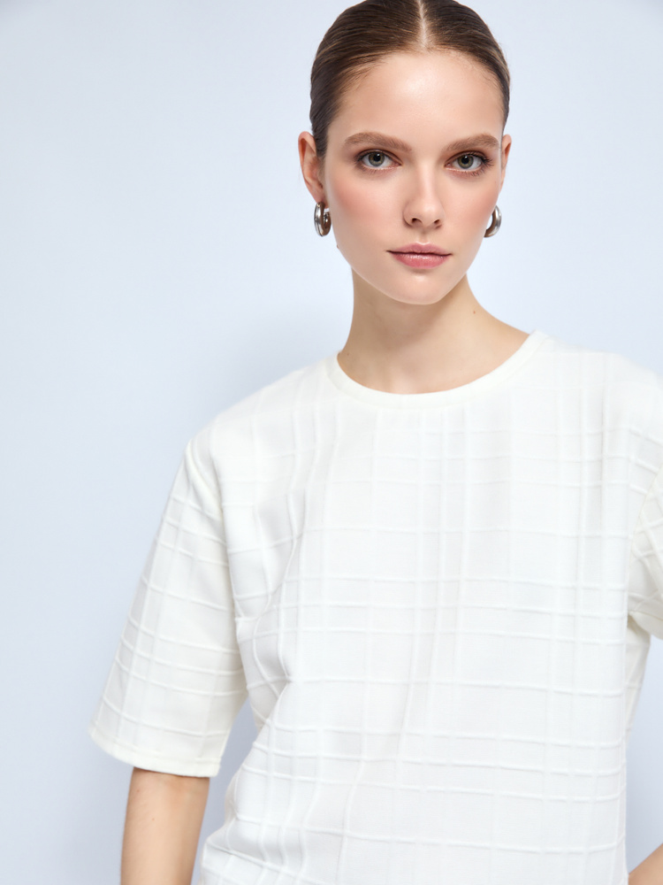 Джемпер Женский Zolla слоновая кость Полиэстер, Эластан, размер 46 Три ...