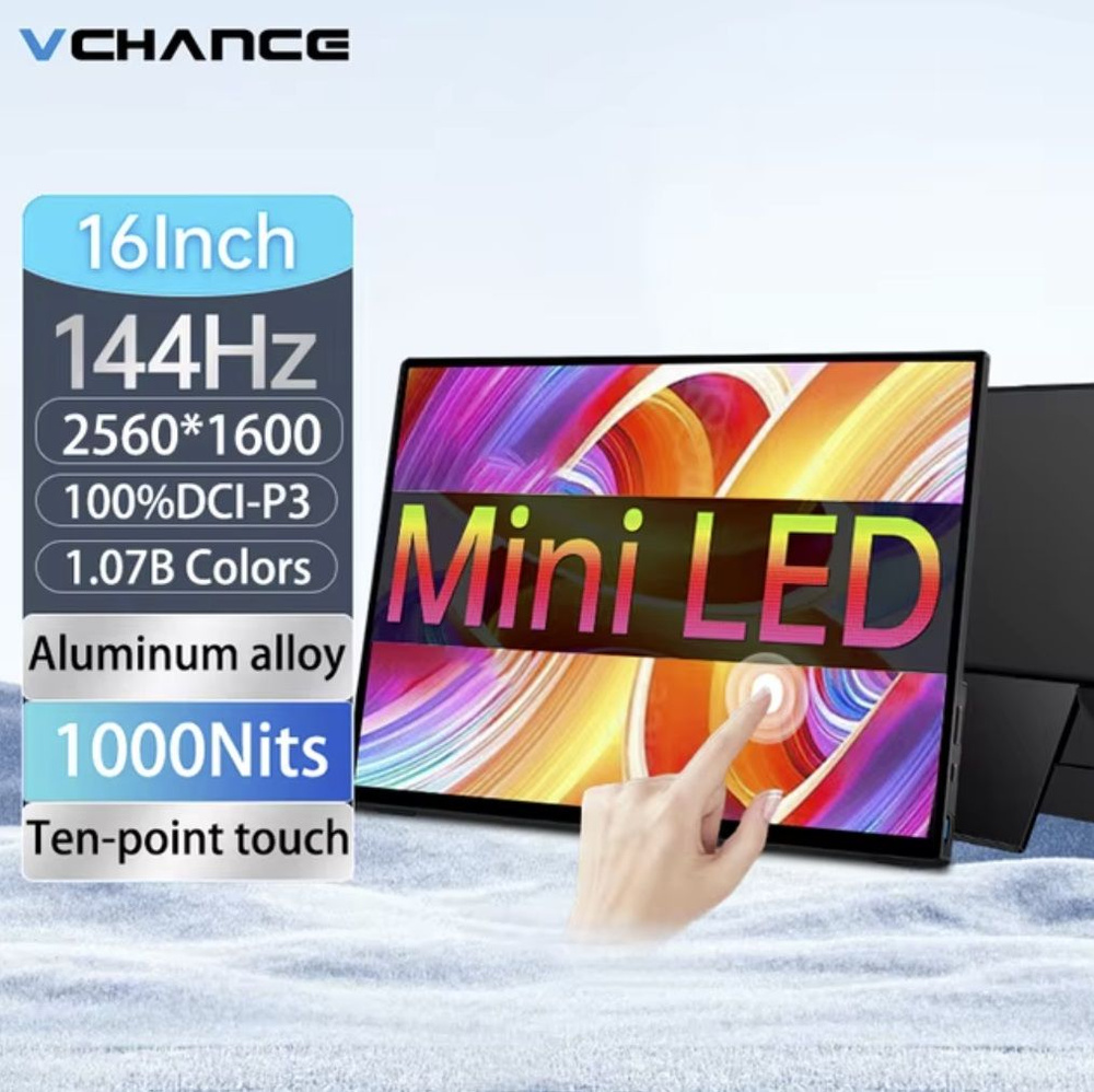 VCHANCE 16" Монитор портативный сенсорный AQ16TH Mini Led 2.5K ...
