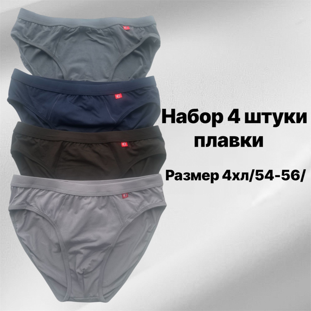Комплект трусов брифы, слипы Fukai большие размеры трусы, 4 шт, бамбук ...