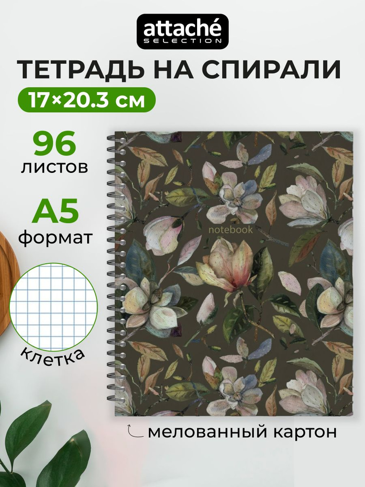 Тетрадь Attache Selection, A5, 96 листов, в клетку, на спирали купить на OZON по низкой цене ...