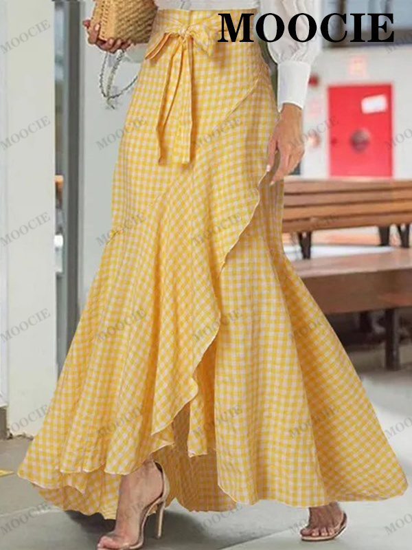 Юбка Женский MOOCIE желтый Полиэфирное волокно, Спандекс, размер 56 Лето купить c доставкой на ...