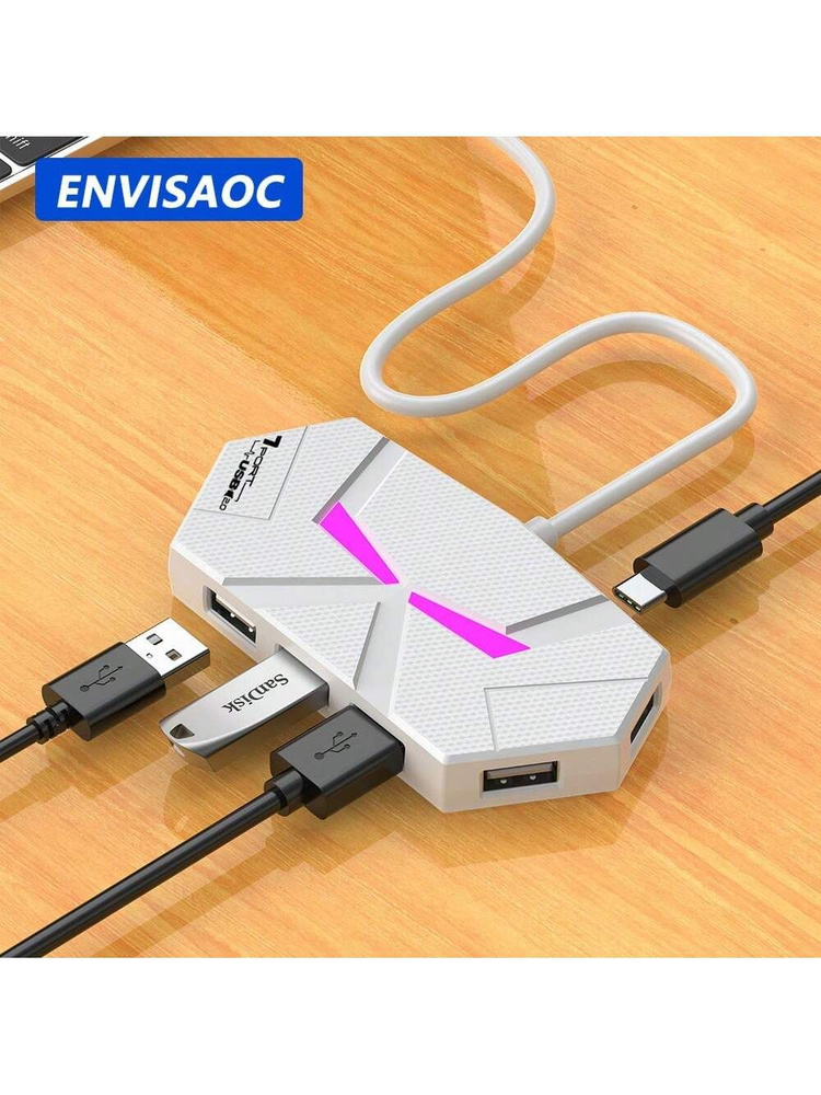 7 port USB hub splitter Multi-port socket splitter PC ноутбук USB Flash ...