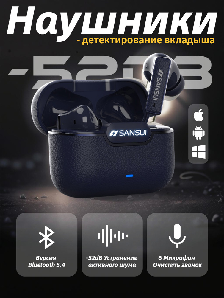 SANSUI W28 Беспроводные наушники Bluetooth активные шумоподавление игры ...