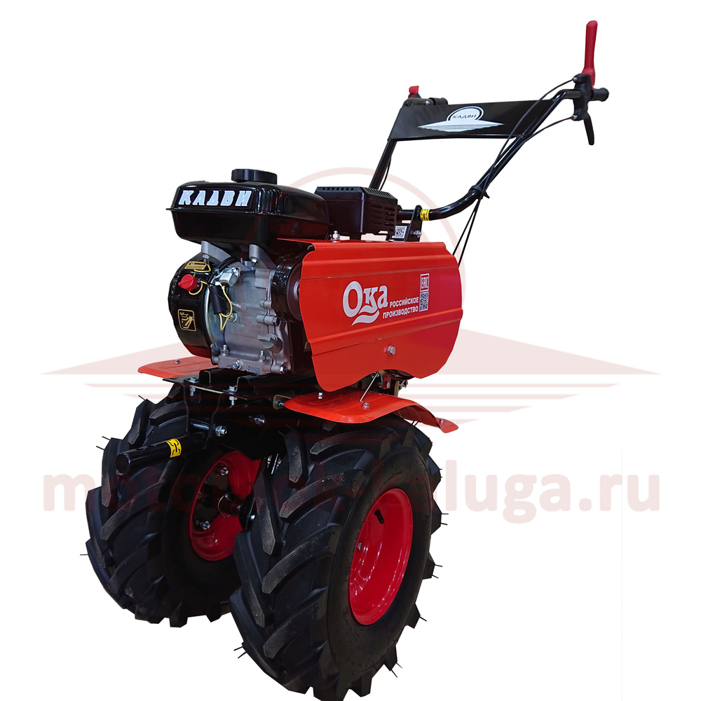 Мотоблок Ока МБ-1Д2М10А (алюминиевый шкив редуктора, двигатель КАДВИ 170F 7,0 л.с., на колесах ...