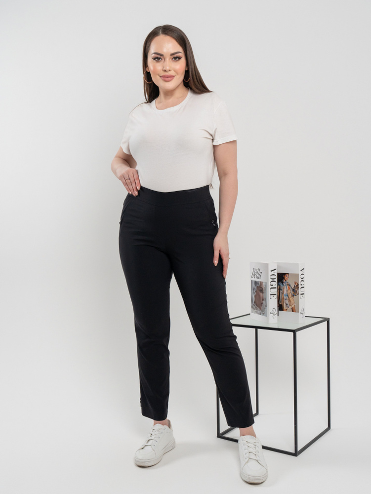 Брюки Женский CT moda черный, размер 50 Без застежки Лето Киргизия купить c доставкой на OZON по ...