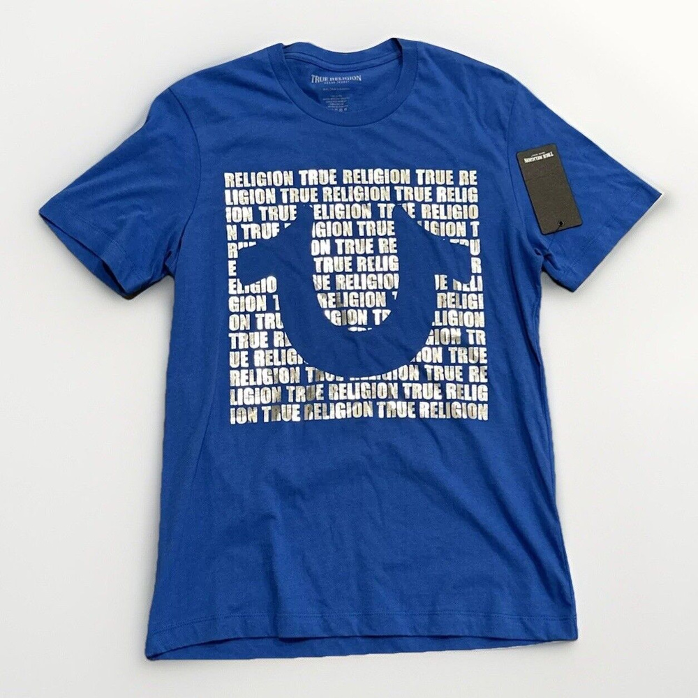 Футболка Мужской True Religion черный, размер 52 Повседневный купить c ...