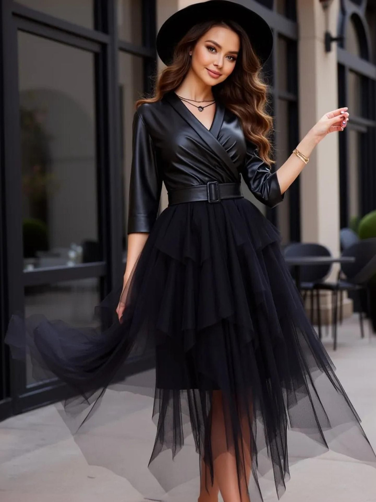 Платье Женский Posh Style черный Вечерний/праздничный Три четверти ...